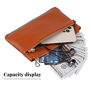 Oweisong Women Leather Wristlet Handbags Small Cell Phone Clutch Organizer Wallets Purses for Girls