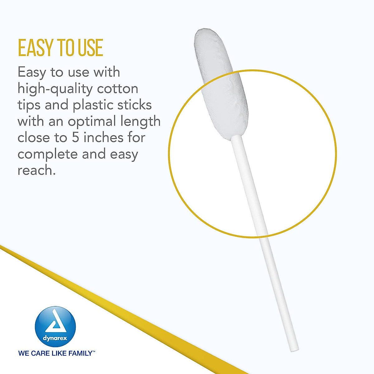 Dynarex Lemon-Glycerin Swabsticks, Pleasant Tasting Cotton Swabs That Gently Soothes and Refreshes Dry Mouth, 3 Oral Swabsticks per Packet, 1 Box of 75 Lemon-Glycerin Swabsticks