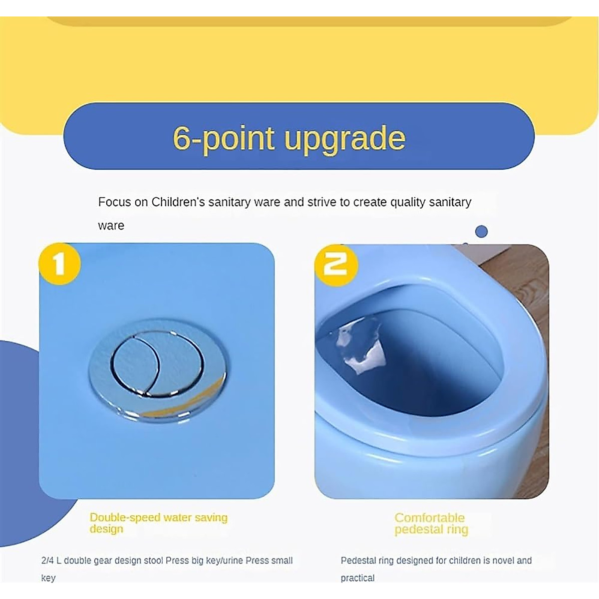 QIUFANGM Child Mute Toilet Super Smart Toilet, Creative Ceramics Bidet Toilet, One Piece Toilet With Dual Flush, Modern Siphonic Toilet for Kindergarten (Color : Pink, Size : 500x290x530mm)