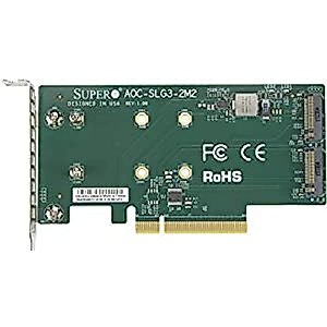 Supermicro AOC-SLG3-2M2 PCIe Add-On Card for up to Two NVMe SSDs