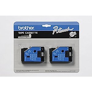 2/Pack 1/2" (12mm) Black on Clear TC Tape for Brother PT-III, PTIII Label Maker