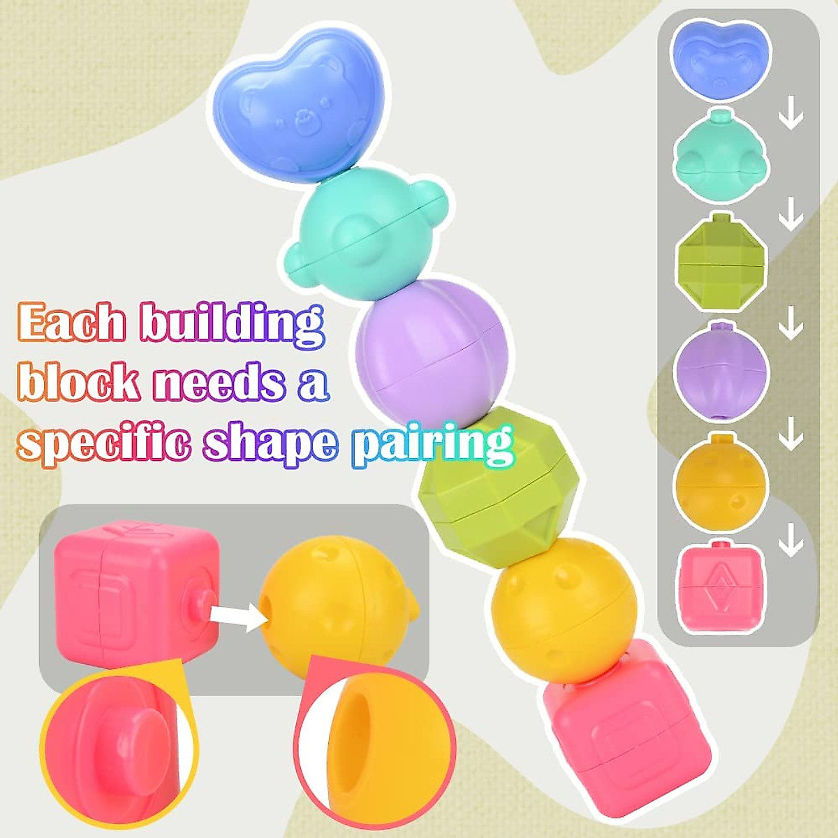 KISPATTI Baby Toys Montessori Toys 6-12 Months, 7 in 1 Montessori Toys Set with Pull String, Shape Sorter, Stacking Building Blocks Toys for Toddlers 1-3, Fat Brain Toys for 6+ Month Old