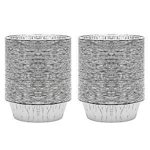 Juvale 100 Pack Mini Individual Pot Pie Pans, Round Disposable Aluminum Tins for Small Business, Catering, Baking, and Cafes (5 In)