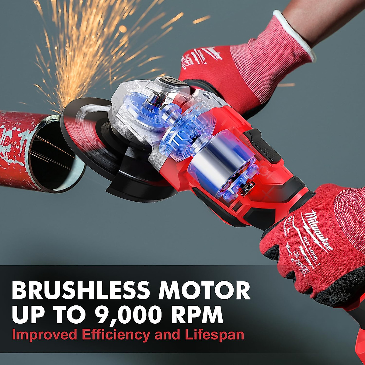 POPULO 20V Cordless Angle Grinder tool with Brushless Motor,Compatible 4-1/2 Inch Wheel,Metal Grinders W/4.0Ah Battery,Equipped 5” Grinding Wheel,Cutting Wheel,Flap Disc and Carving Disc