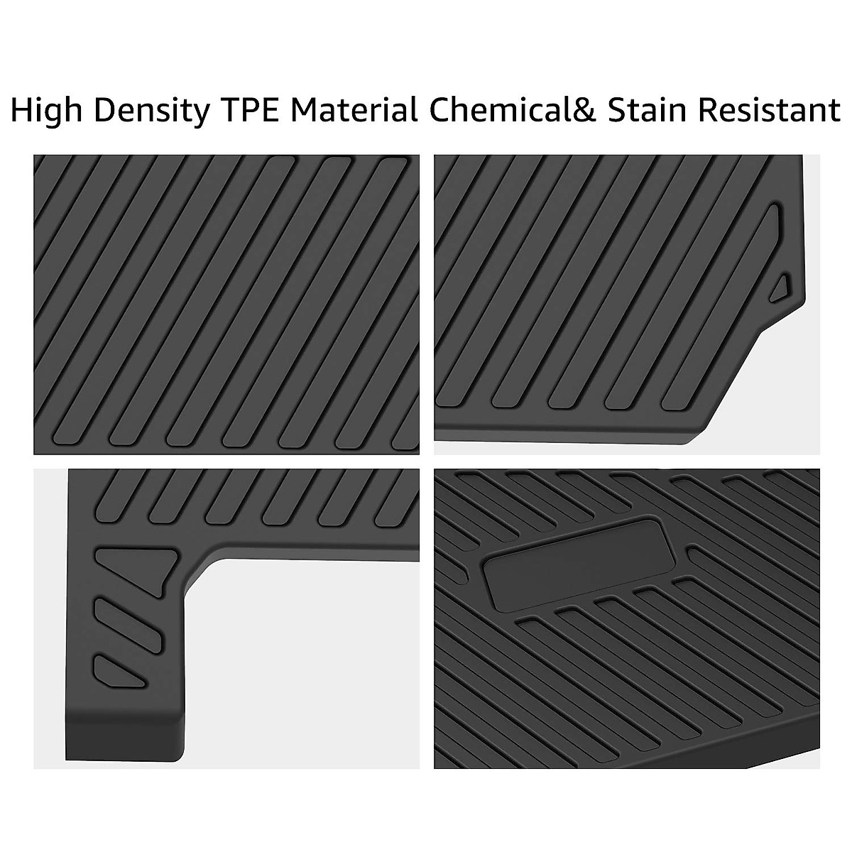 Front Floor Mats, A & UTV PRO All Weather Floor Liners for 2018-2024 Polaris Ranger XP 1000 Crew Accessories, Replace # 2882780,TPE Material Slush Liner