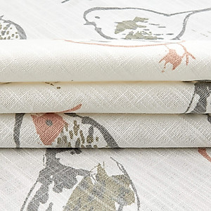 Premier Prints Bird Toile Slub Canvas Blush, Fabric by the Yard