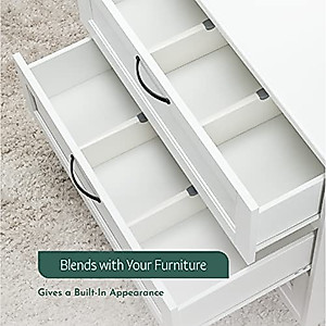 Adjustable Drawer Dividers, [4 Pack] Adjusting Length from 11 Inch - 17 Inch. Tall Drawer Organizers for Clothes, Locks in Place, Use for Bedrooms, Bathroom, Kitchen & Office Organization and Storage.