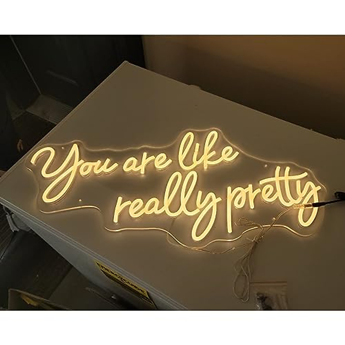 Large LED Neon Sign You Are Like Really Pretty，Neon Lights Sign for Wall Décor, Shop, Salon, House, Bar, Neon Lights for Engagement Party,26.3 X 12.2 IN, Warm White