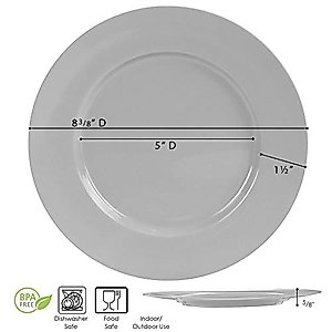 Calypso Basics by Reston Lloyd Melamine Salad Plate, Set of 6, White,72300SET