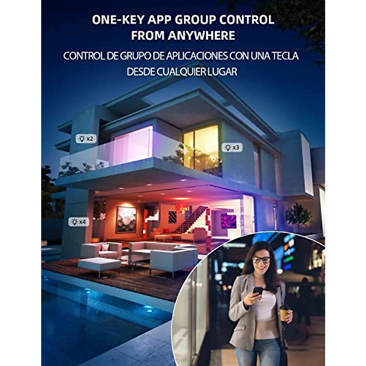 Mochiba Smart WiFi LED Light Bulbs, Compatible with Alexa and Google Home Assistant, Music Sync Multi Color Changing Bulb, BR30 E26 10W 1000LM (80W Equivalent), 4-Pack, White, (MKBR)