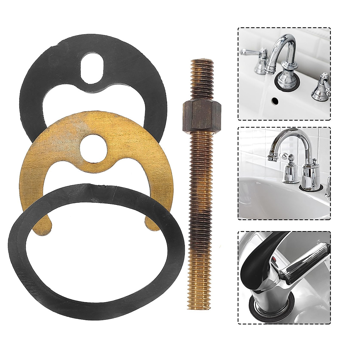 HEMOTON 2 Sets Horseshoe Mounting Accessories Kitchen Faucet Installation Kit Faucet Fixing Fitting Set Washers Sink Faucet Bracket for Repairing Faucet Sink Accesorios Lengthen