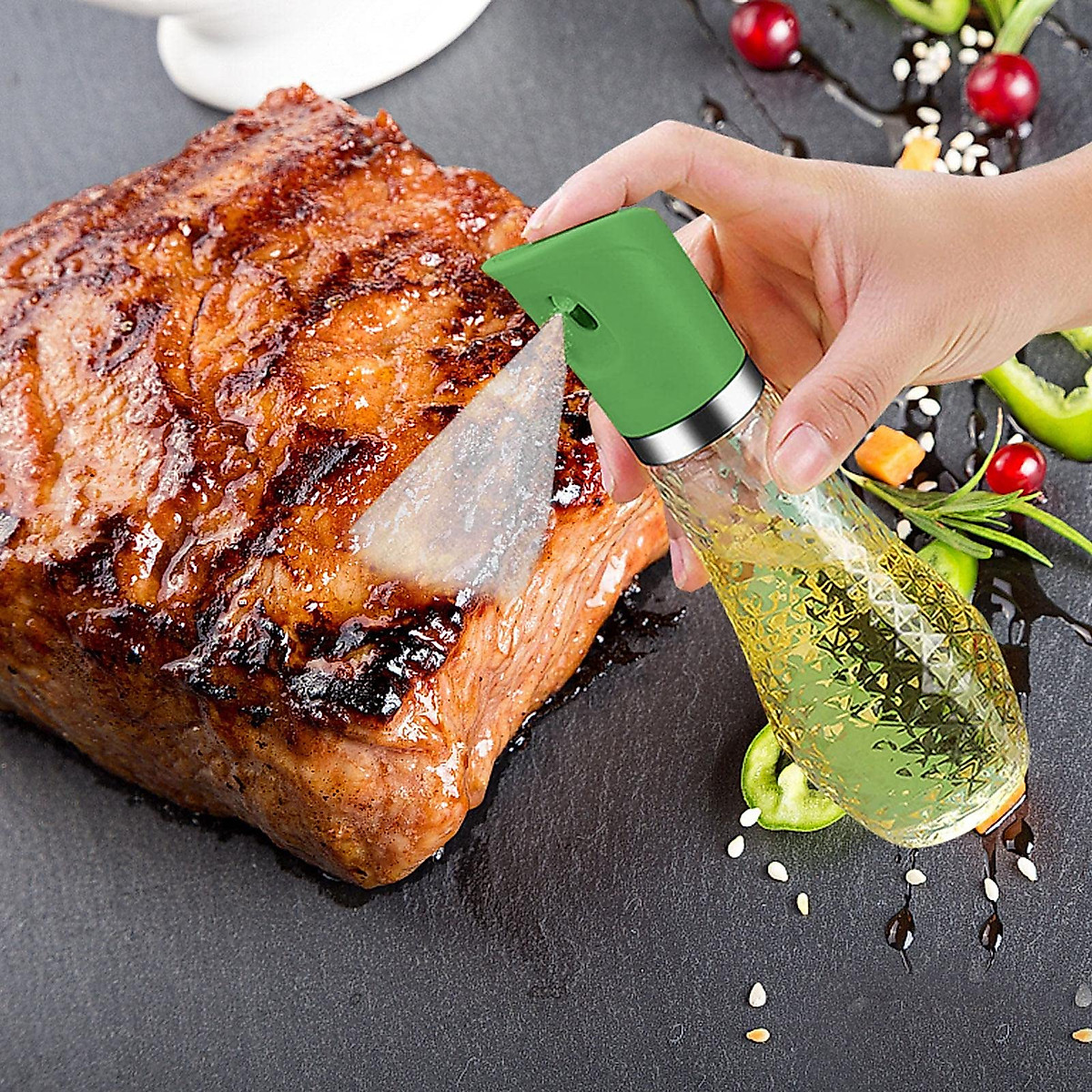 YUAB Oil Sprayer for Cooking, 260ml Olive Oil Sprayer Mister, Olive Oil Spray Bottle, Kitchen Gadgets Accessories for, Oil Spritzer, for Salad, Baking, Frying, BBQ