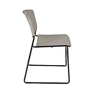 Cain 42" Square Breakroom Table- Grey & 4 Zeng Stack Chairs- Grey
