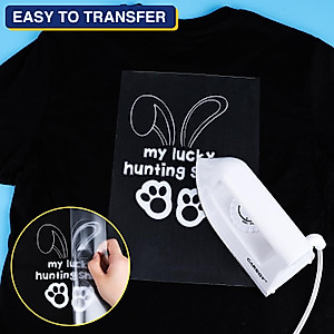 CAREGY 12" x 70FT White Heat Transfer Vinyl for T-Shirts HTV Rolls Iron on Vinyl Easy to Cut Weed Transfer