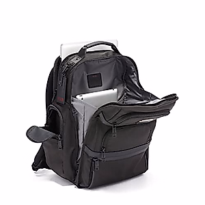 TUMI Alpha 3 Brief Pack - 15" Laptop Backpack with Padded Adjustable Straps - Stores Laptop, Tablet, Toiletries, Snacks, Ipads - Black