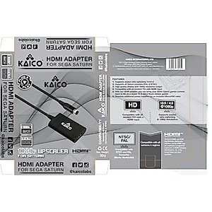 Kaico SEGA Saturn 1080p HDMI Adapter - for use with Sega Saturn - Supports S Video Output – Supports PAL and NTSC Consoles – Aspect Ratio Switch for 16:9 or 4:3