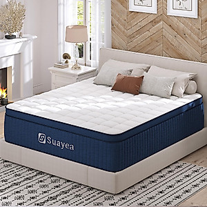 Queen Mattress, 12 Inch Queen Size Mattress in a Box,Ultimate Motion Isolation with Memory Foam and Pocket Spring, Edge Support, Medium Firm