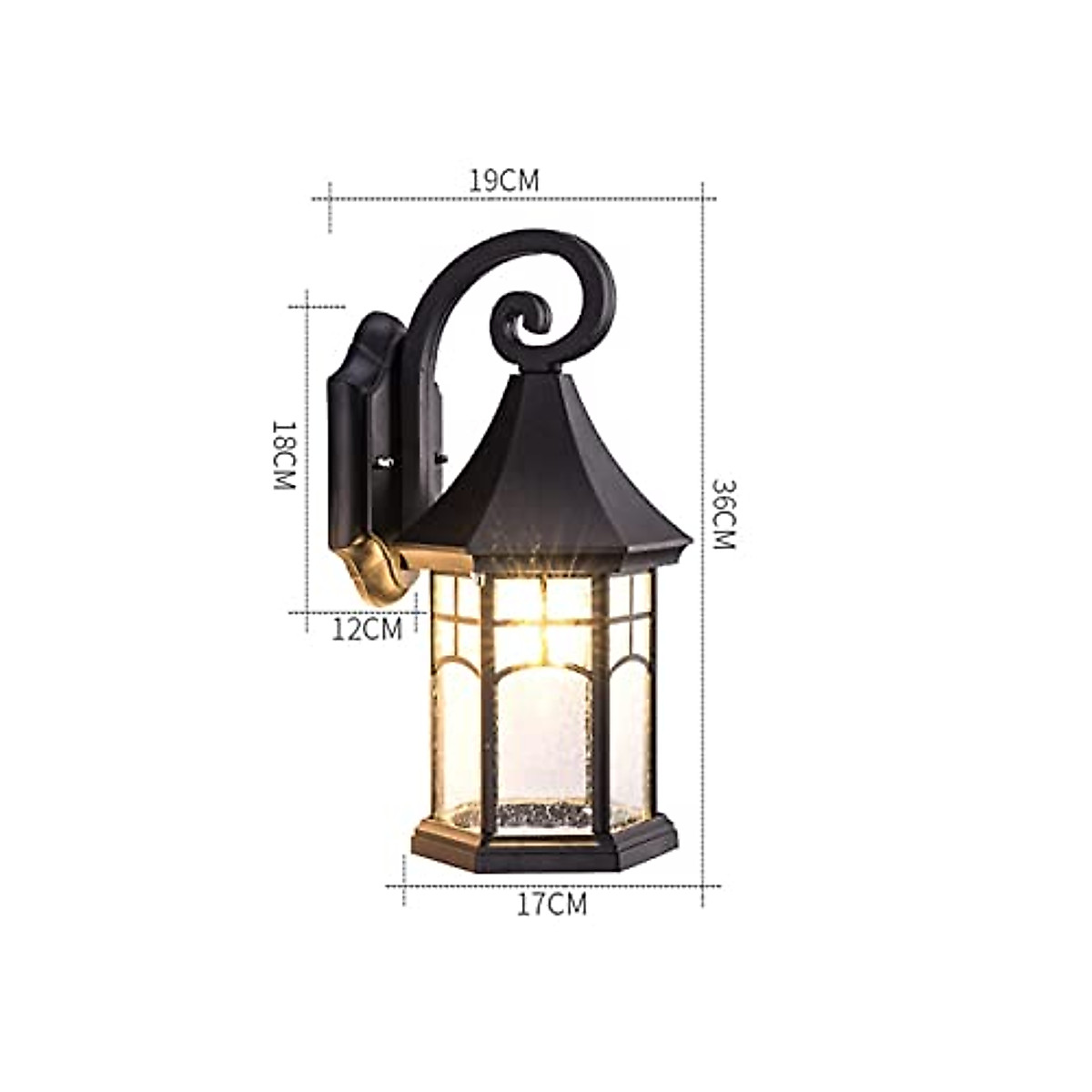 OUUED European Wall Light Outdoor Waterproof Glass Wall Lamps E27 European Vintage Metal Aluminum Retro Industrial Outside Wall Sconce Balcony Door Aisle Garden Home Lighting Wall Lights