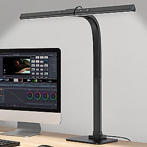 KableRika LED Desk Lamp, 12W Bright Architect Desk Lamps for Home Office, Dimmable Tall Table Lamp with Base, Eye-Care Modern Task Lamp, 6 Color Modes, Auto-Dimming for Desk Lighting/Workbench/Monitor