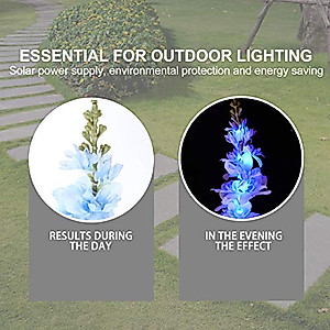 OSALADI Led Landscape Lights Solar Flower Light,LED Solar Powered Lawn Light Garden Stake Violet Landscape Lights for Garden Patio,Lawn Decoration(Blue) Led Spotlight