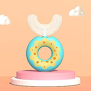 newrichbee 4 Packs Kids Toothbrush,Food Grade Silicone Head,Lovely Kids 360 U Shaped Toothbrush for Ages 2-8