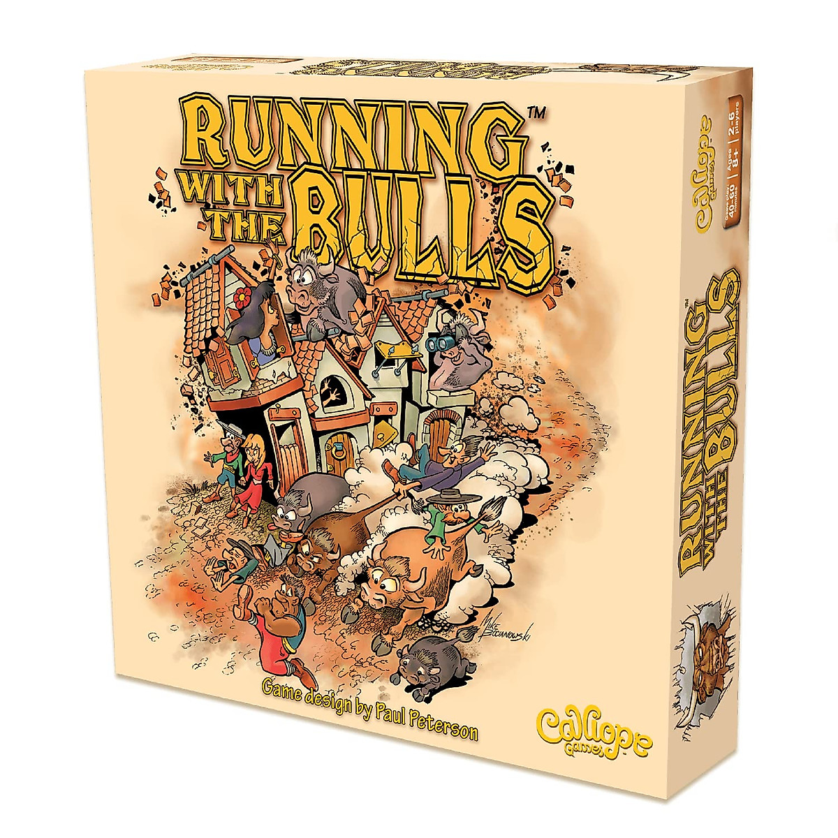 Calliope Games Running with the Bulls - Dice & Board Game - For Game Night - 2-6 Players