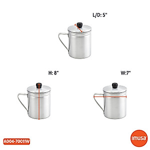 IMUSA USA 1.5 Quart Aluminum Grease Dispenser, Silver