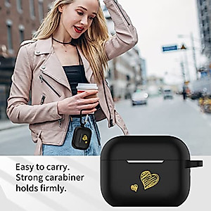 CACOE Airpods Pro 2nd/1st Generation Case Cover 2022/2019, Silicone Case for AirPods Pro 2nd/1st,Protective Skin AirPod Pro 2nd/1st Cases Shockproof Air Pod Cute Accessories with Keychain(Black)