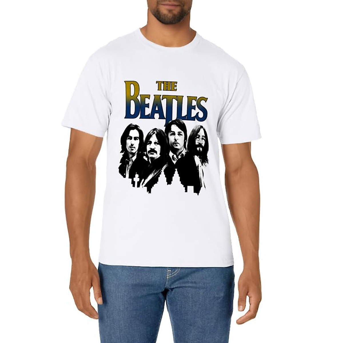 The Beatles black and white skyline T-Shirt