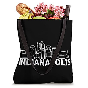 Indianapolis Indiana Skyline Silhouette Outline Sketch Tote Bag