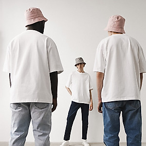 NPJY Reversible Bucket Hat for Women Men Cotton Summer Sun Beach Fishing Cap Black/Red