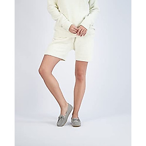 CUSHIONAIRE Women's Sabina Moccasin Slipper +Memory Foam, Grey Wool 10