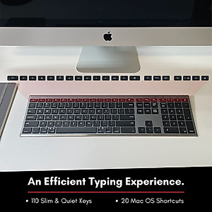 Macally Wireless Bluetooth Keyboard for Mac - Compatible Apple Keyboard Wireless for Mac iOS PC Android - Switch Between 3 Devices with Multi Device Mac Bluetooth Keyboard for MacBook Pro/Air, iMac