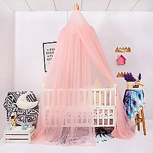 VERNASSA Canopy for Kids Bed, Bed Canopy, Xmas Gifts Princess Mosquito Netting Dome for Baby Crib Nook Castle Game Tent Nursery Play Room Christmas Decor (Pink)