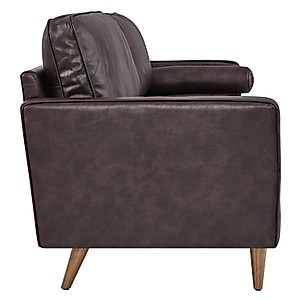 Modway Valour 88" Modern Style Leather and Dense Foam Sofa in Brown Finish