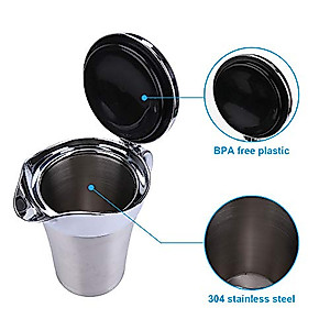 ShineMe Stainless Steel Gravy Boat Sauce Jug with Lid, 26oz Double Wall Insulated, Storage for Gravy or Cream, Used at Home & Kitchen