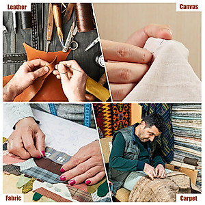 55Yards Waxed Thread with 7 Pcs Leather Needles for Hand Sewing 150D Flat Sewing Waxed Thread Leather Repair Needles for Sewing Upholstery Leather Canvas Bags Sofa Furniture