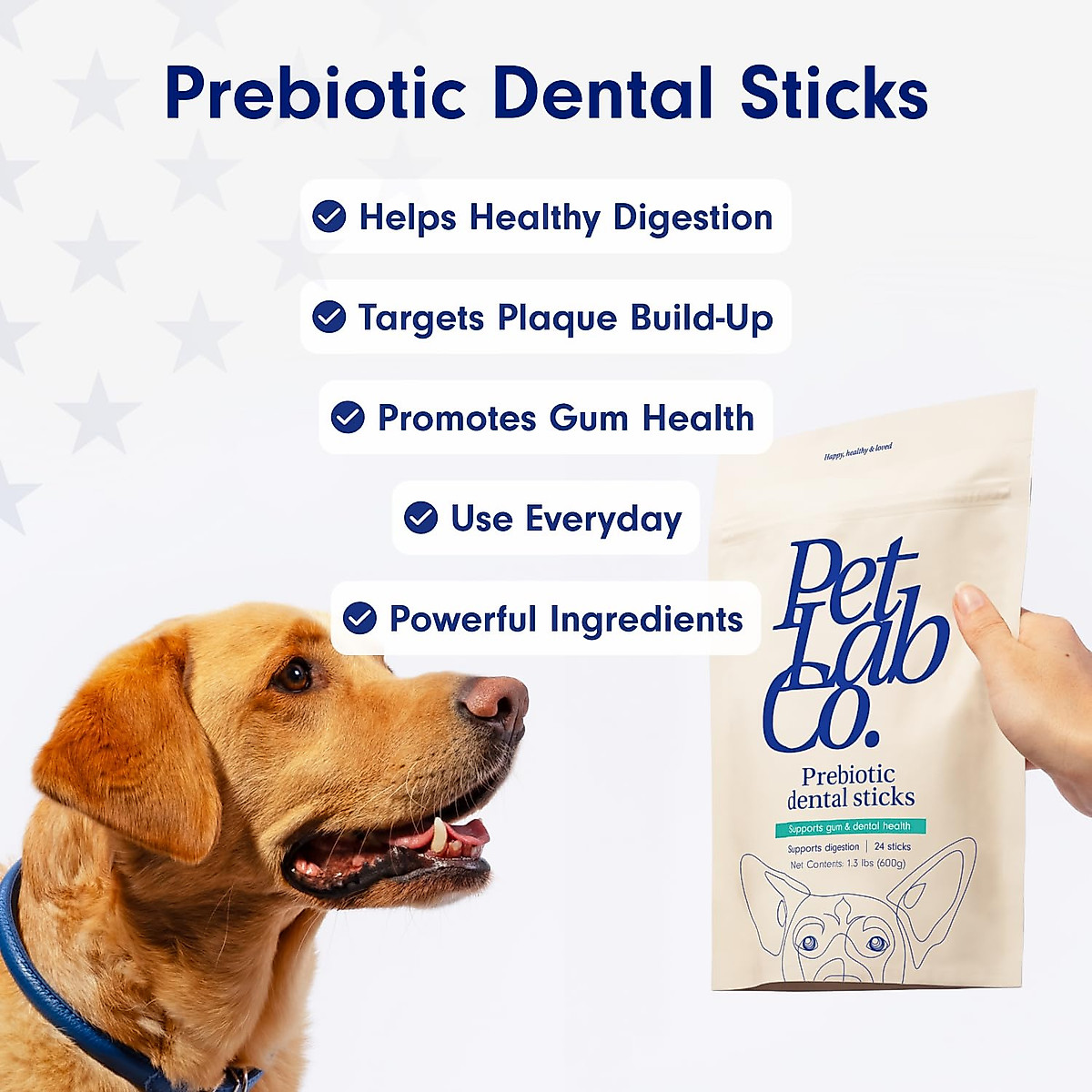PetLab Co. – Total Teeth Care Bundle: Dental Powder for an Effortless Deep Clean in 1 Scoop for Large Dogs & Dental Chews - Target Dirt & Tartar Build-Up - Easy to Use