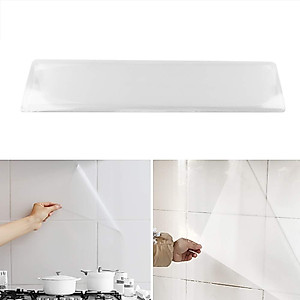 27.6In×17.7In Clear Wallpaper, Transparent Kitchen Backsplash Protective Contact Paper, Removable Clear Wall Protector, Kitchen Oil Proof Waterproof Sticker