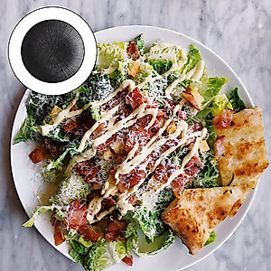 wrtgerht Pasta Plate Beef Steak Platter Ceramic Round Dish Foods Serving Tray Fruits Salad Tray Appetizer Plates for Candy Snacks Dessert Cake Kitchenware (Color : Black, Size : 25.5X25.5X3.5CM)