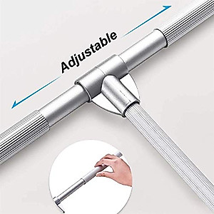 Champagne Drop-Down Wardrobe Hanging Rail, Hanger Soft Reset, Adjustable Closet Rod Wardrobe Lifter Storage Rack, Save Space, Load 30KG (Size : 510-660mm)