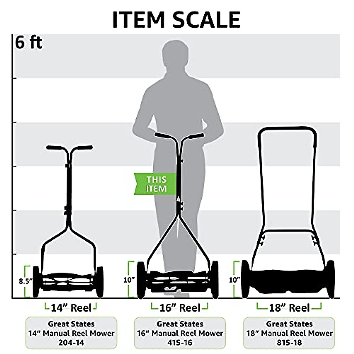 Great States 415-16 16-Inch Reel Mower Standard Full Feature Lawn Mower & American Lawn Mower Co. SK-2 Reel Lawn Mower Hand Sharpener, Orange
