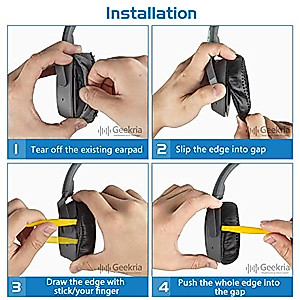 Geekria QuickFit Replacement Ear Pads for Skullcandy Riff Wireless Headphones Ear Cushions, Headset Earpads, Ear Cups Repair Parts (Grey)