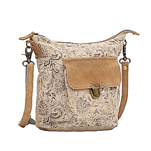 Myra Bag Doyen Upcycled Canvas & Leather Shoulder Bag S-1524