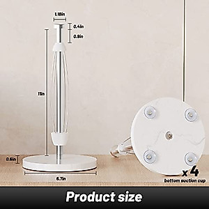 VEHHE Paper Towel Holder, Marble Paper Towel Holder Countertop Heavy Weighted, Paper Towel Stand with Suction Cups Free-Standing, Perfect Tear Paper Kitchen Towel Holder