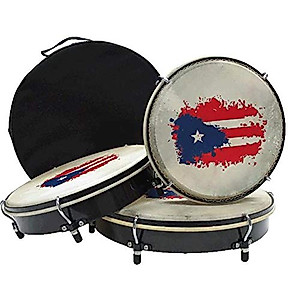 Set de Panderos - Pleneras de PVC con Bandera de Puerto Rico
