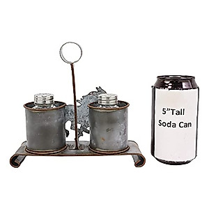 Set Of 1 Galvanized Metal Mustang Horse Salt And Pepper Shakers