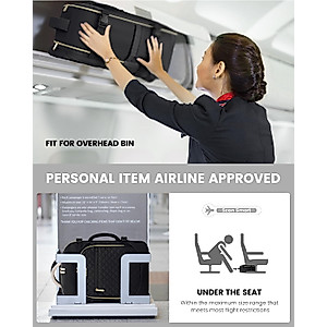 LOVEVOOK Carry on Backpack, 30L Travel Backpack for Women Airline Approved,Luggage Business Weekender Overnight Daypack as Personal Item fit for 15.6 inch Laptop,Black