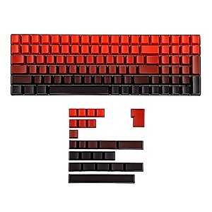 YMDK 124 Keys ANSI ISO Dyed Red Gradient PBT OEM Profile Keycap for 104 87 61 64 68 84 96 MX Switches Mechanical Gaming Keyboard (Red Gradient)