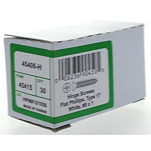 The Hillman Group 45415 9-Inch x 1-Inch Flat Phillips Wood Screw, White, 30-Pack , Zinc
